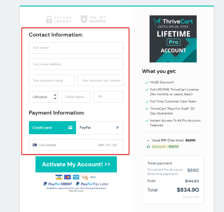 ThriveCart Standard Account