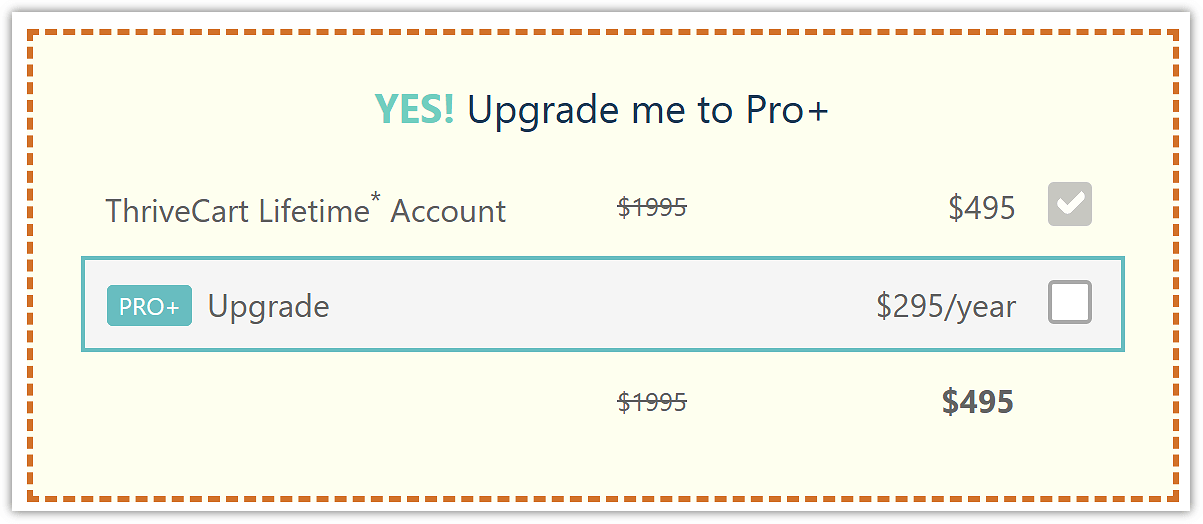 ThriveCart Pro+ Upgrade